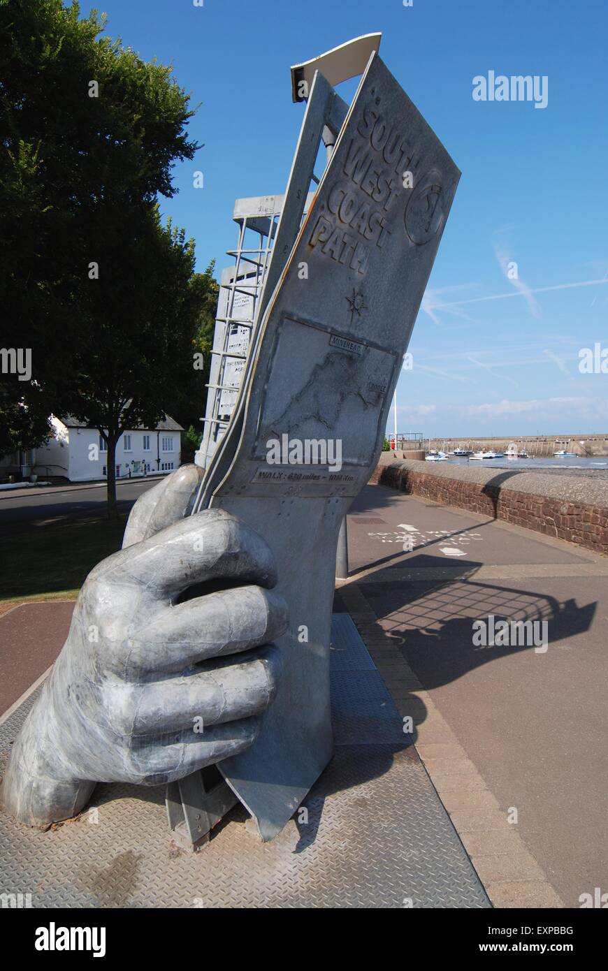 Sculpture of hands holding a map at the start (or finish) of the South ...