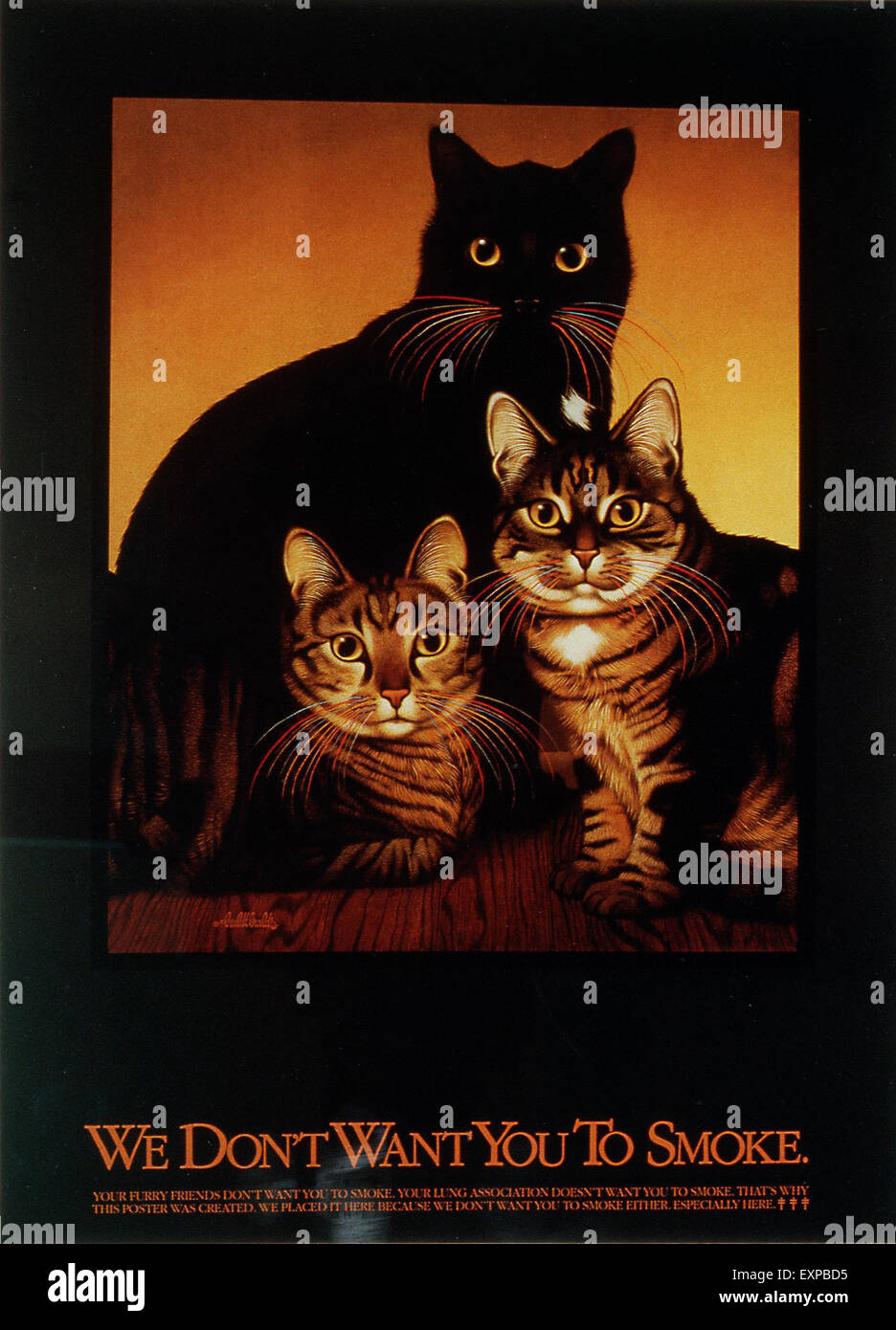 1980s USA Anti-Smoking Magazine Advert Stock Photo - Alamy