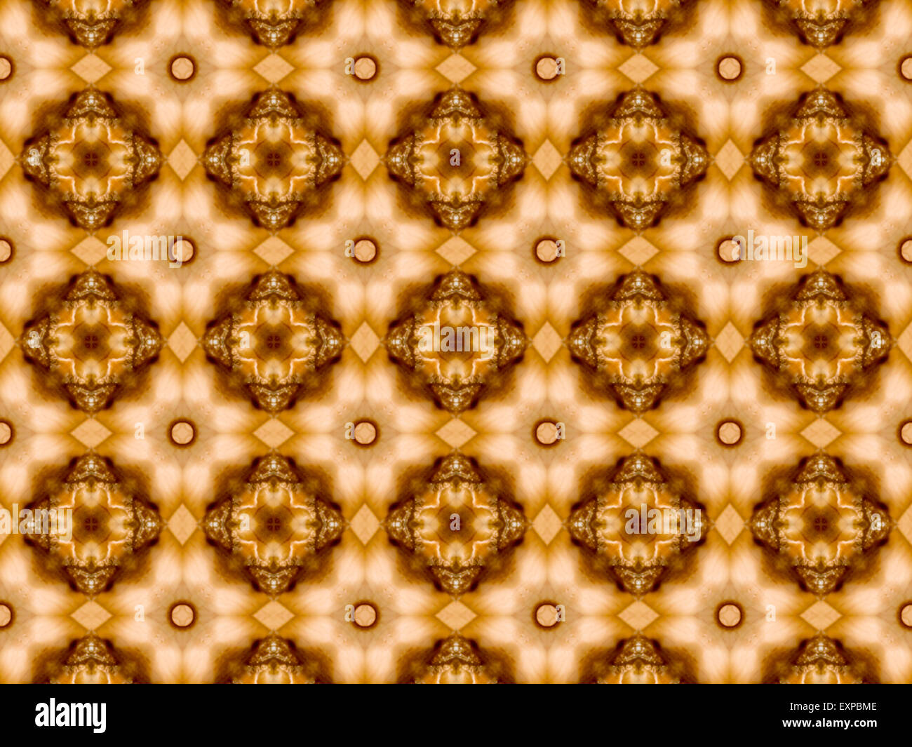 Brown Ethnic pattern. Abstract kaleidoscope fabric design Stock Photo ...