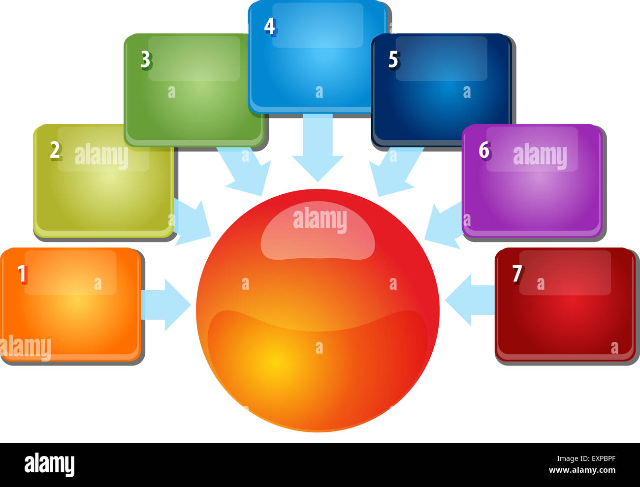 Blank business strategy concept infographic inward pointing ...