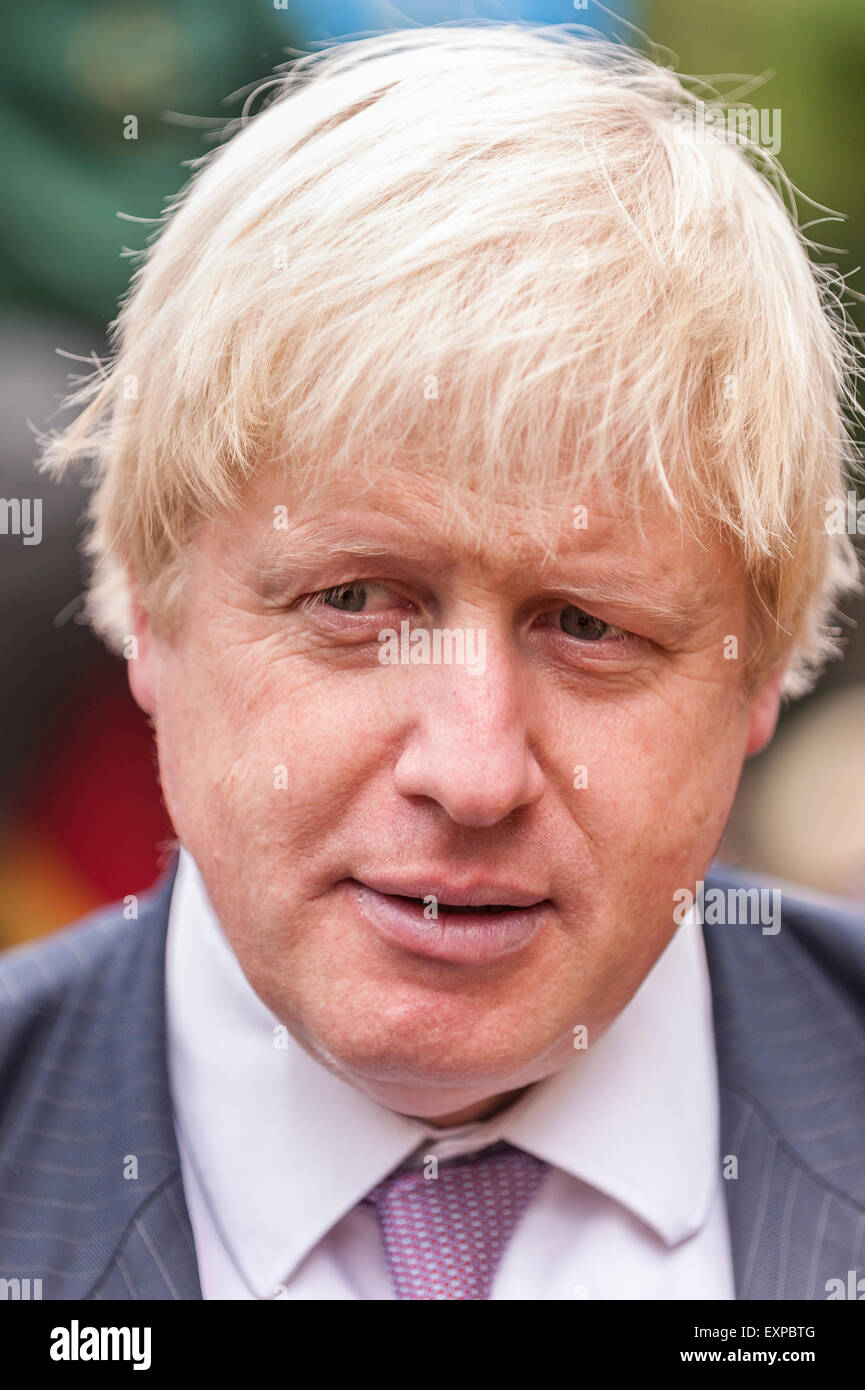 London, UK. 16 July 2015. The Mayor of London, Boris Johnson, visits ...