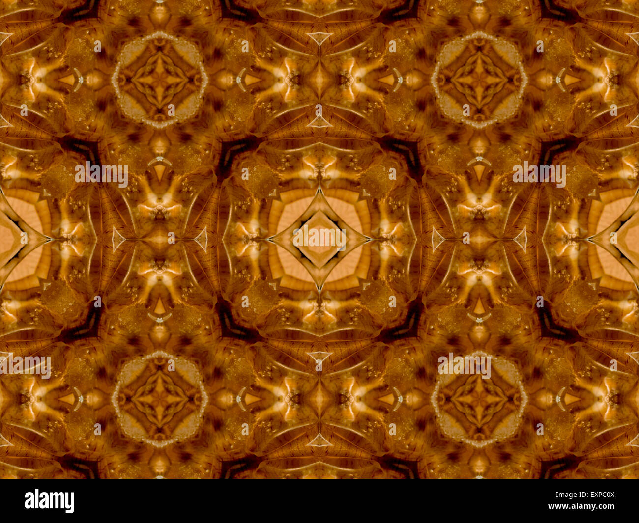 Brown Ethnic pattern. Abstract kaleidoscope fabric design Stock Photo ...