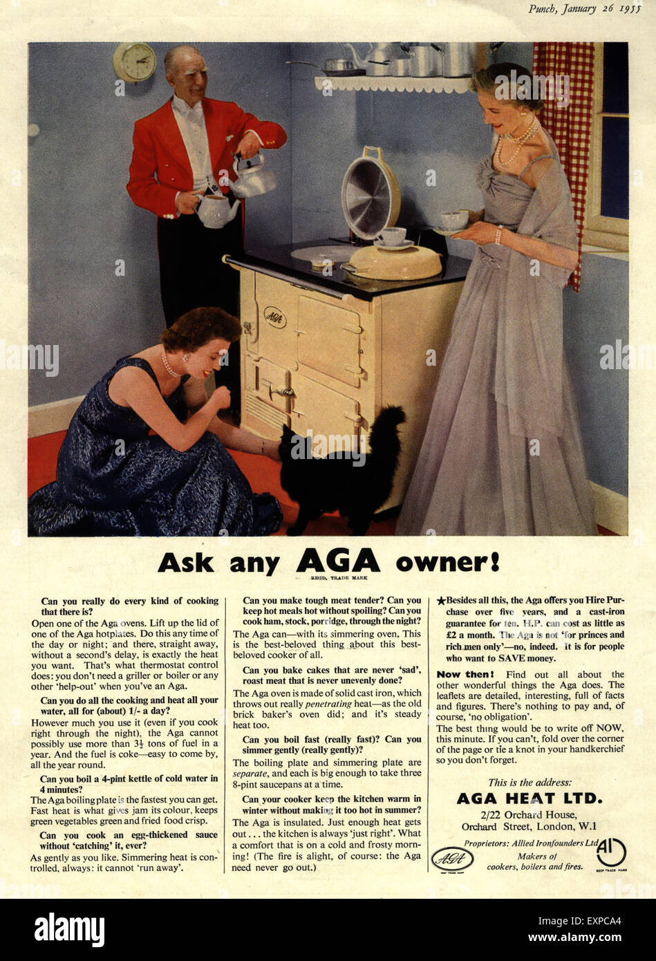 1950s UK Aga Magazine Advert Stock Photo - Alamy