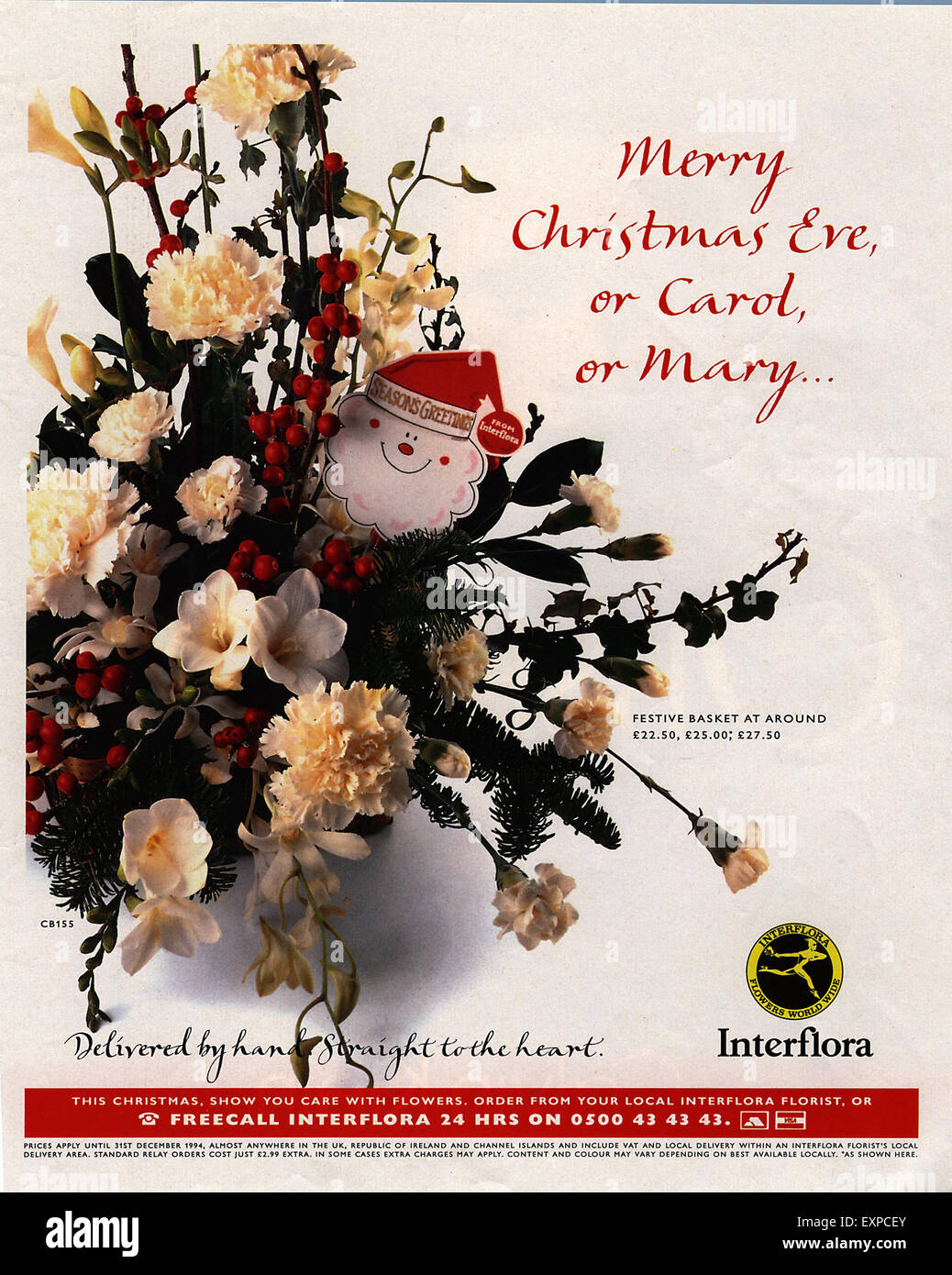 1990s UK Interflora Magazine Advert Stock Photo - Alamy