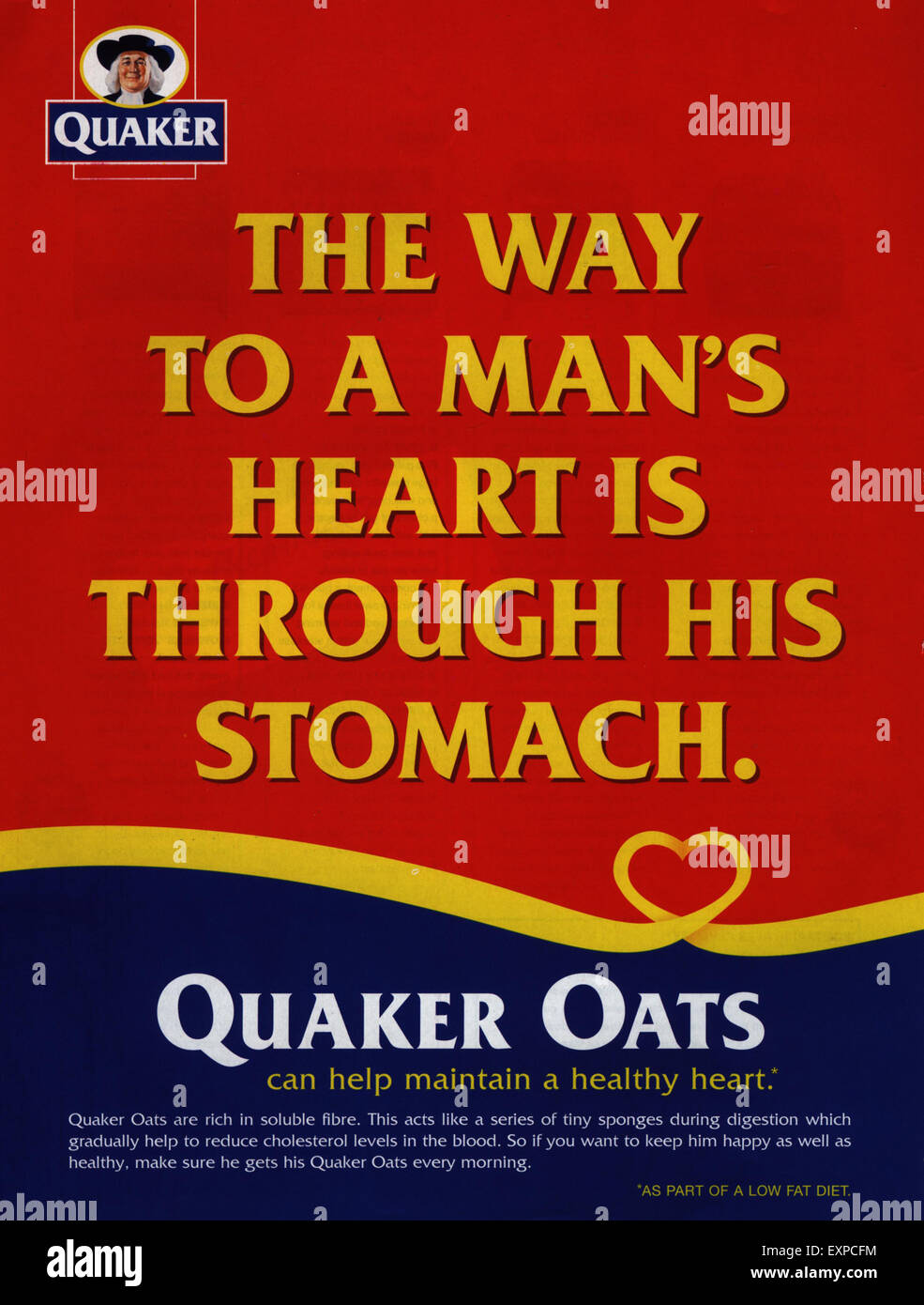 1990s UK Quaker Oats Magazine Advert Stock Photo - Alamy
