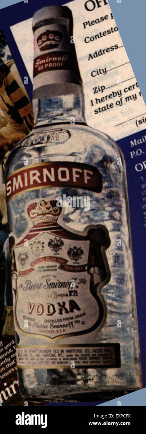 1970s advert smirnoff hi-res stock photography and images - Alamy