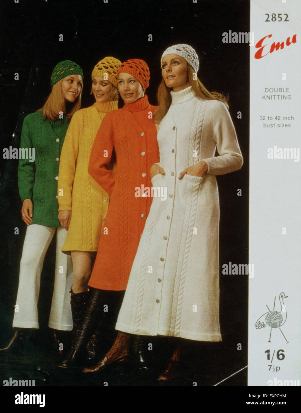 1960s UK Emu Knitting Patterns Stock Photo - Alamy