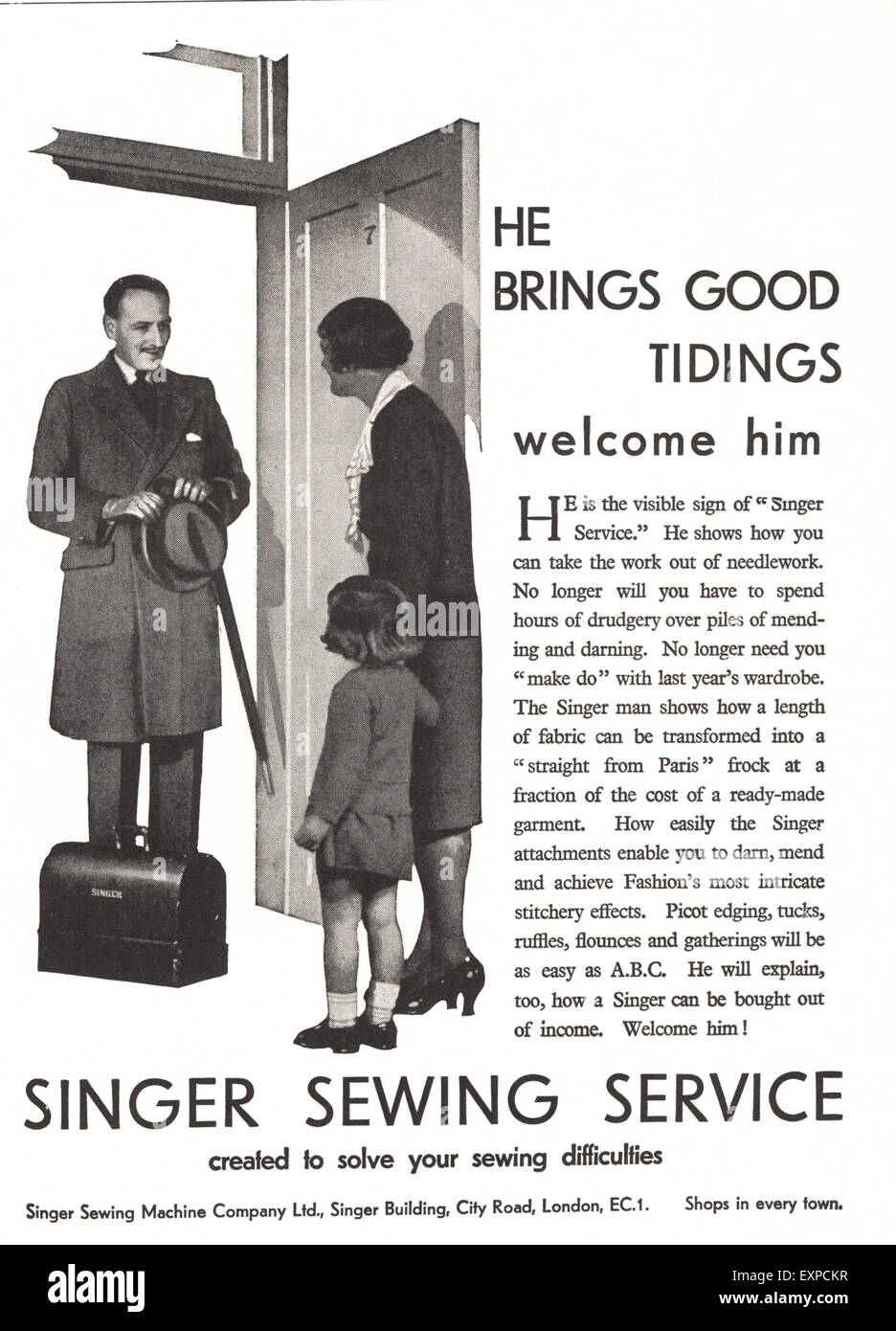 Singer sewing advert hi-res stock photography and images - Alamy