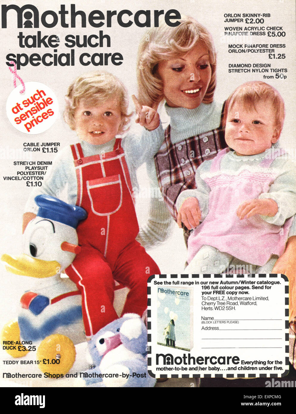 1970s UK Mothercare Magazine Advert Stock Photo - Alamy