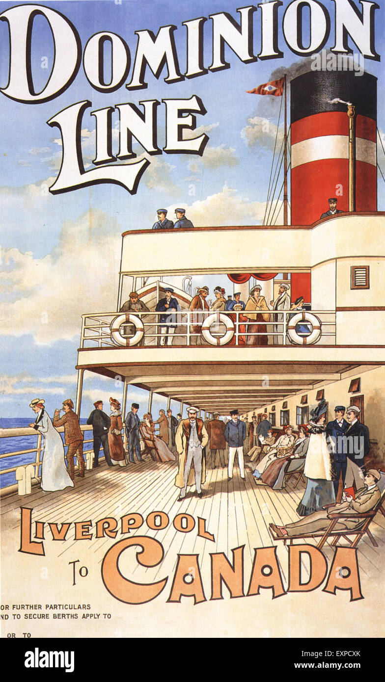 1900s UK Dominion Line Poster Stock Photo - Alamy