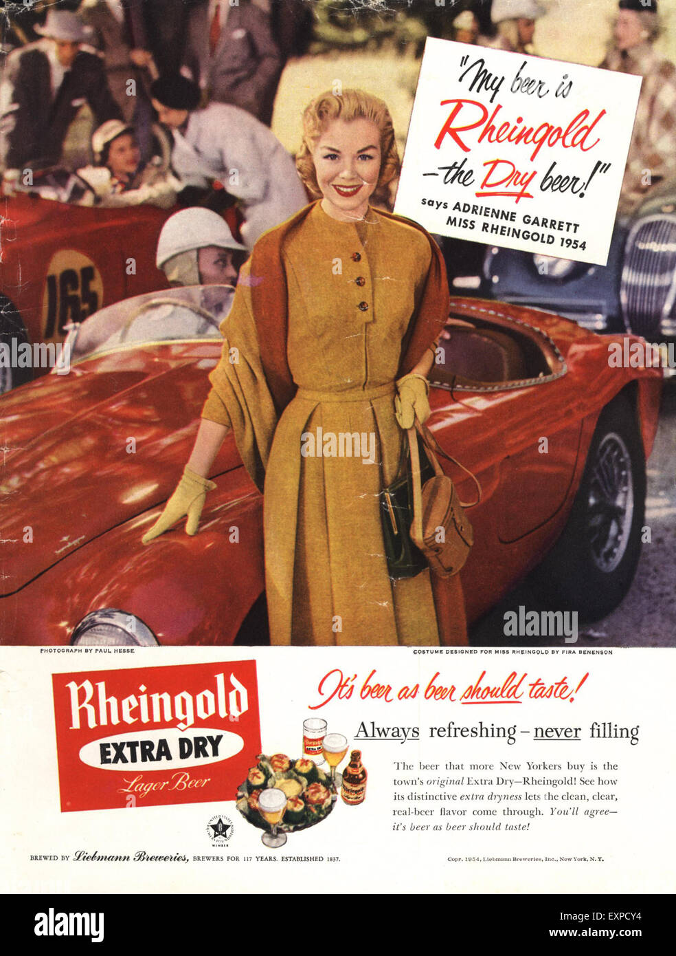 1950s USA Rheingold Beer Magazine Advert Stock Photo - Alamy
