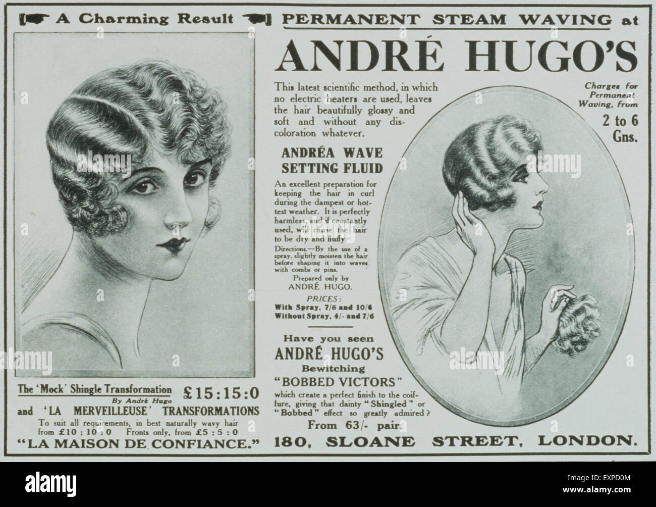 1920s UK Andre Hugo Magazine Advert Stock Photo - Alamy