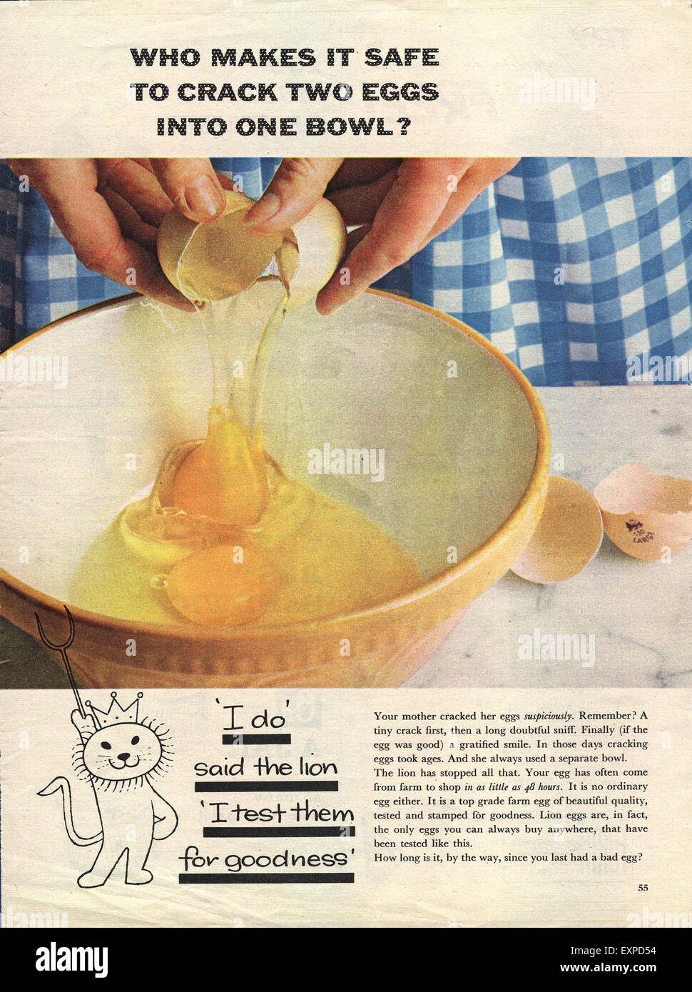 1960s UK British Egg Marketing Board Magazine Advert Stock Photo - Alamy