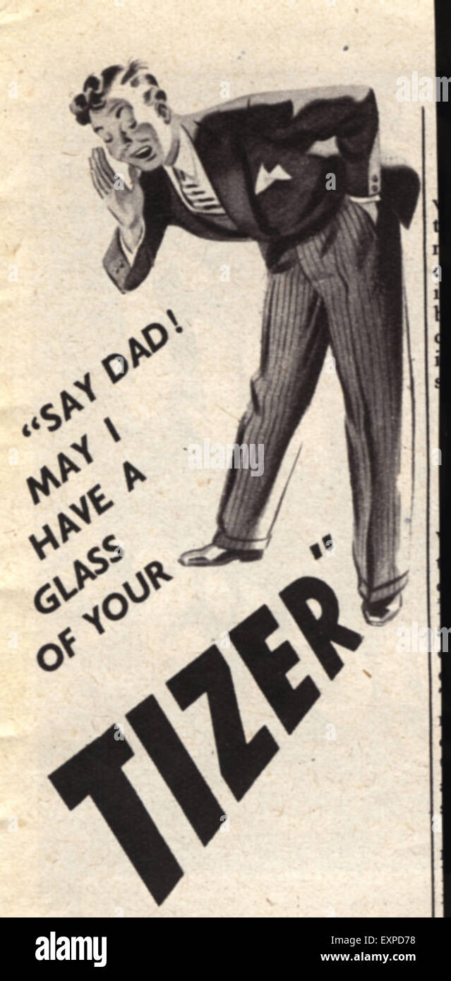 1950s UK Tizer Magazine Advert Stock Photo - Alamy