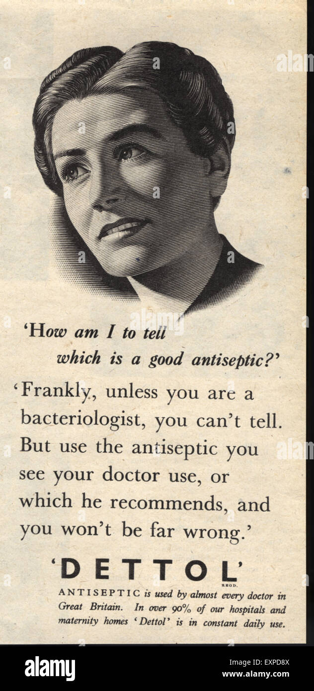 1950s UK Dettol Magazine Advert Stock Photo - Alamy