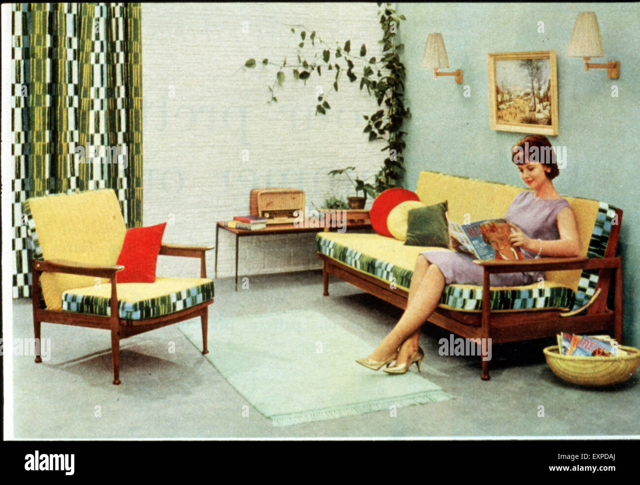 1950s Living Room Ads Vintage Magazine Print; Reproduction Large