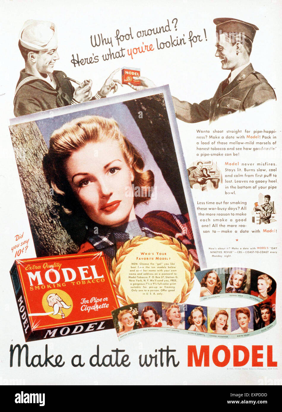 1940s UK Model Magazine Advert Stock Photo - Alamy