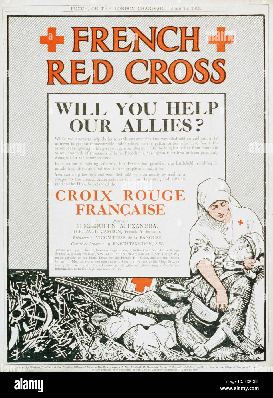 1910s UK French Red Cross Magazine Advert Stock Photo - Alamy