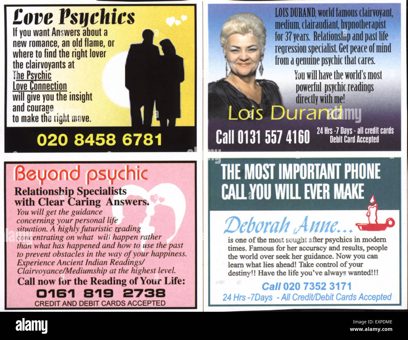 2000s UK Psychics Magazine Advert Stock Photo - Alamy