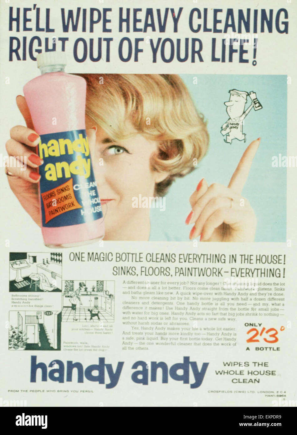 1960s UK Handy Andy Magazine Advert Stock Photo - Alamy