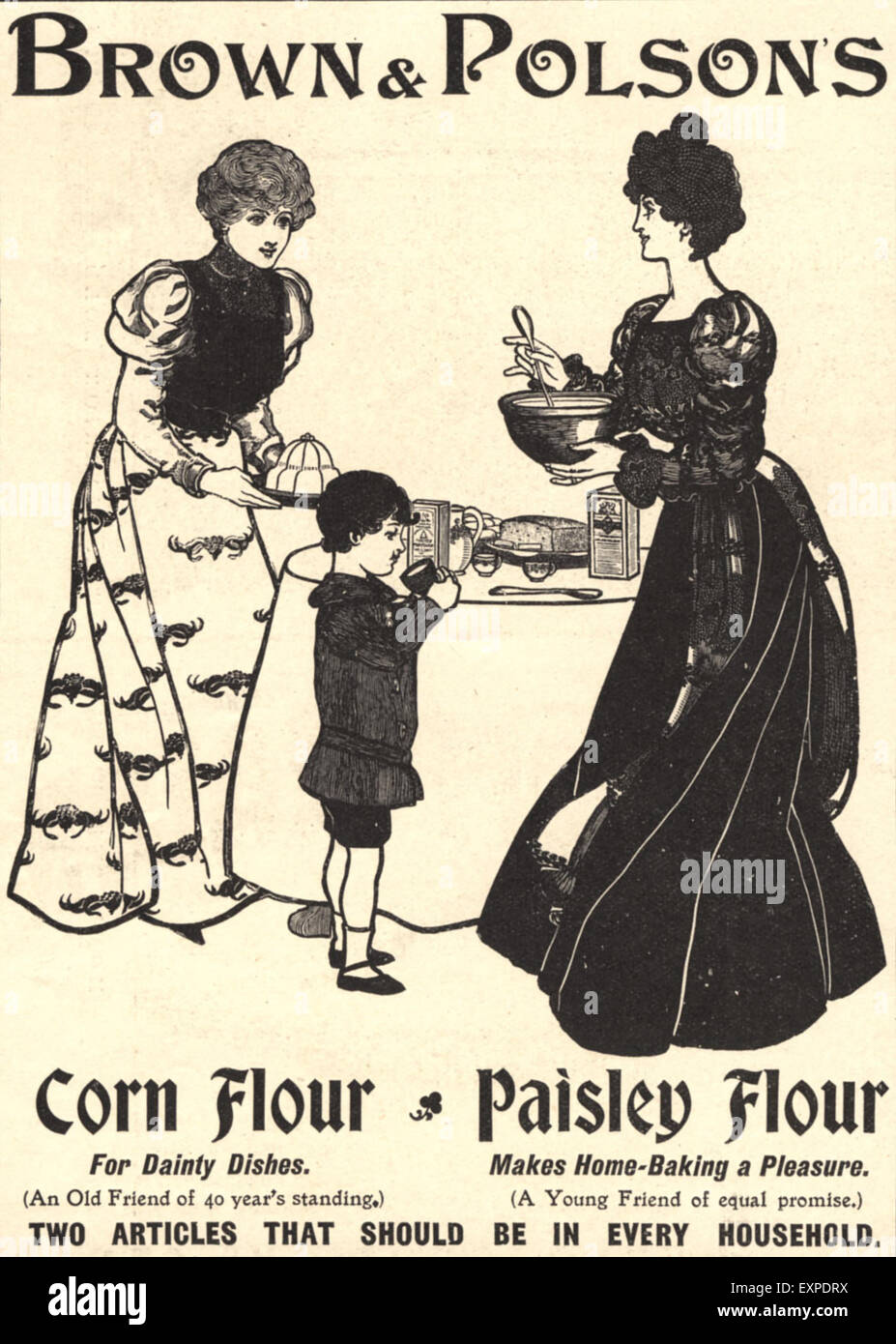 1910s UK Brown and Polson's Magazine Advert Stock Photo - Alamy