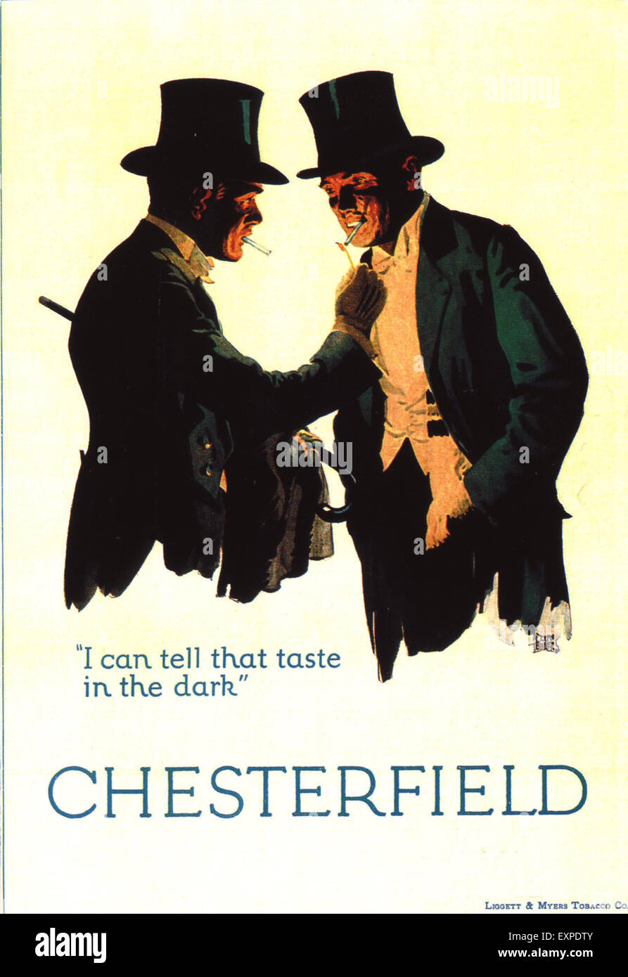 1920s UK Chesterfield Magazine Advert Stock Photo - Alamy