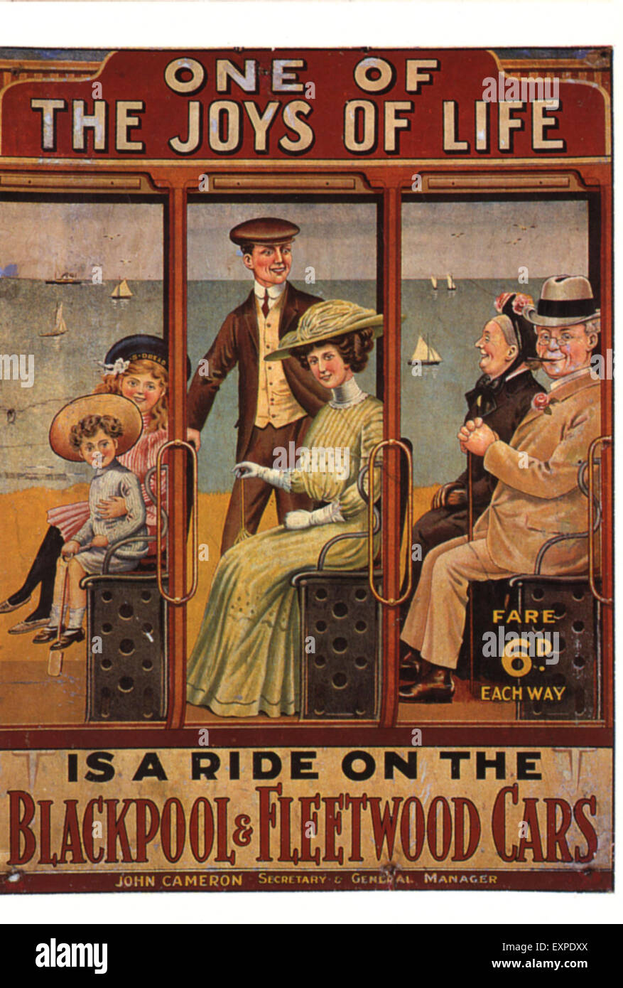 1900s UK Blackpool and Fleetwood Cars Poster Stock Photo - Alamy