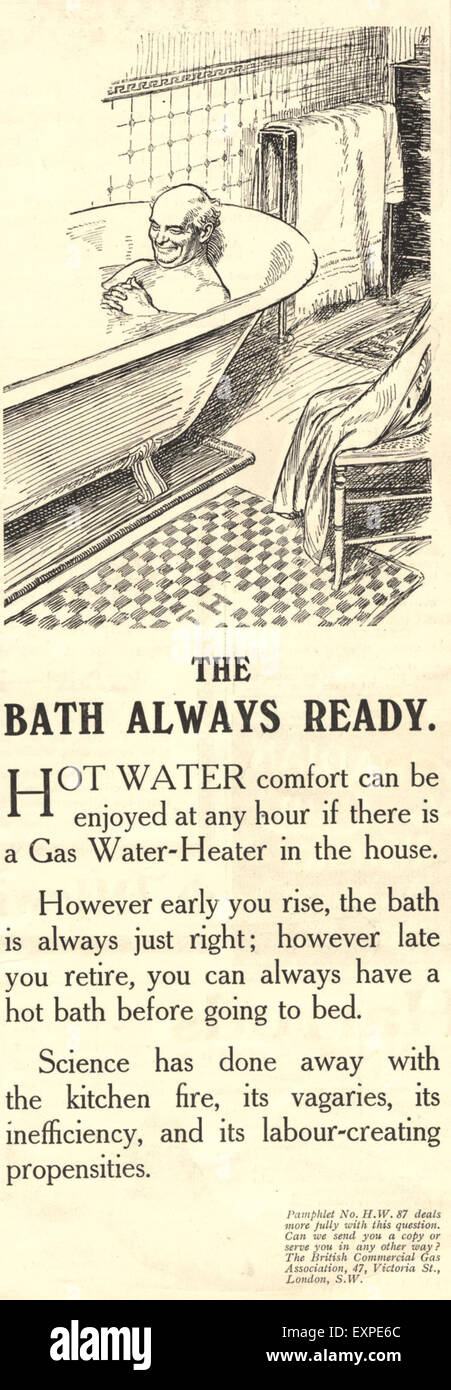1930s UK Baths Magazine Advert Stock Photo - Alamy