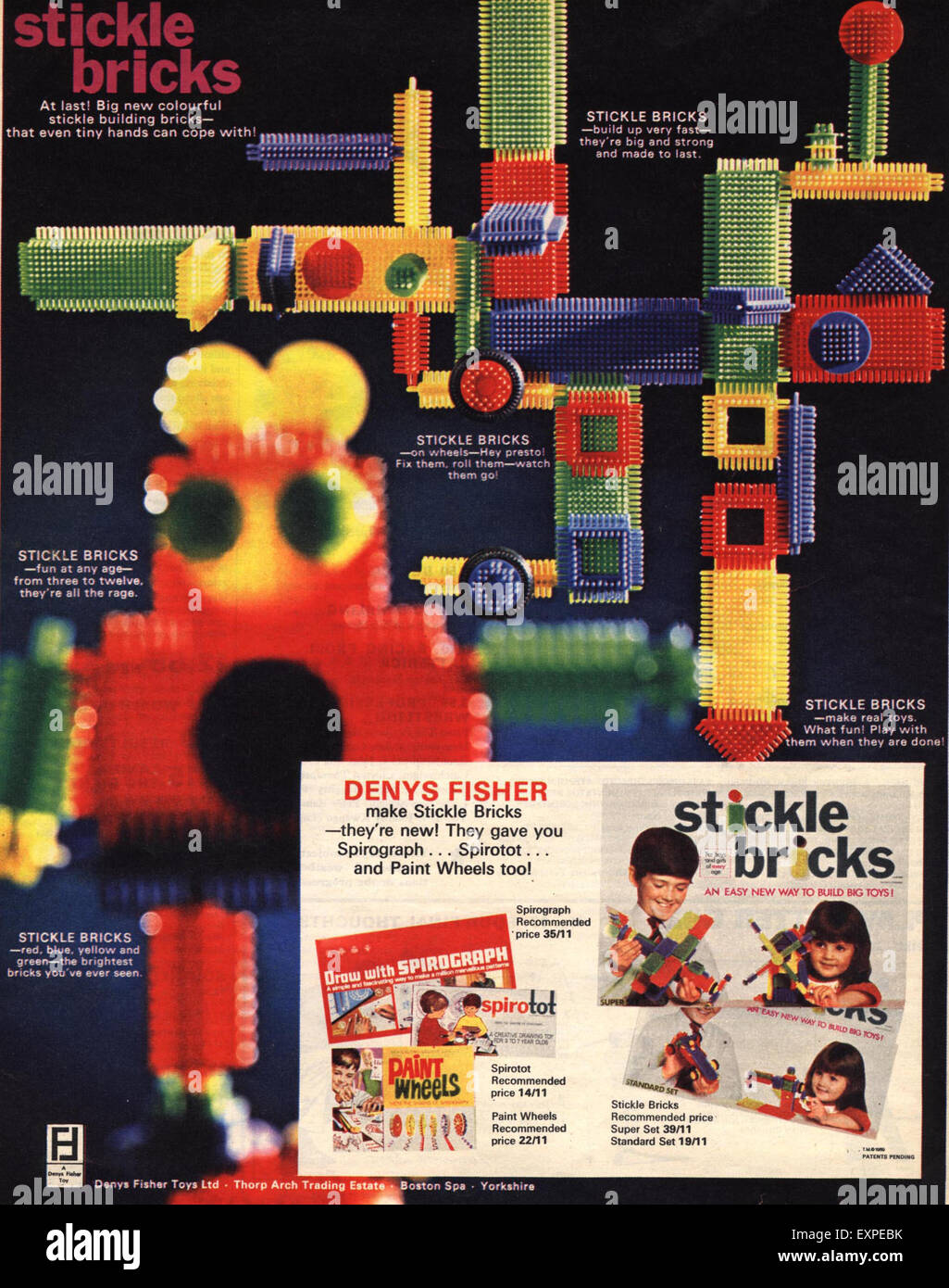 1960s UK Fisher Fisher-Price Denys Magazine Advert Stock Photo - Alamy