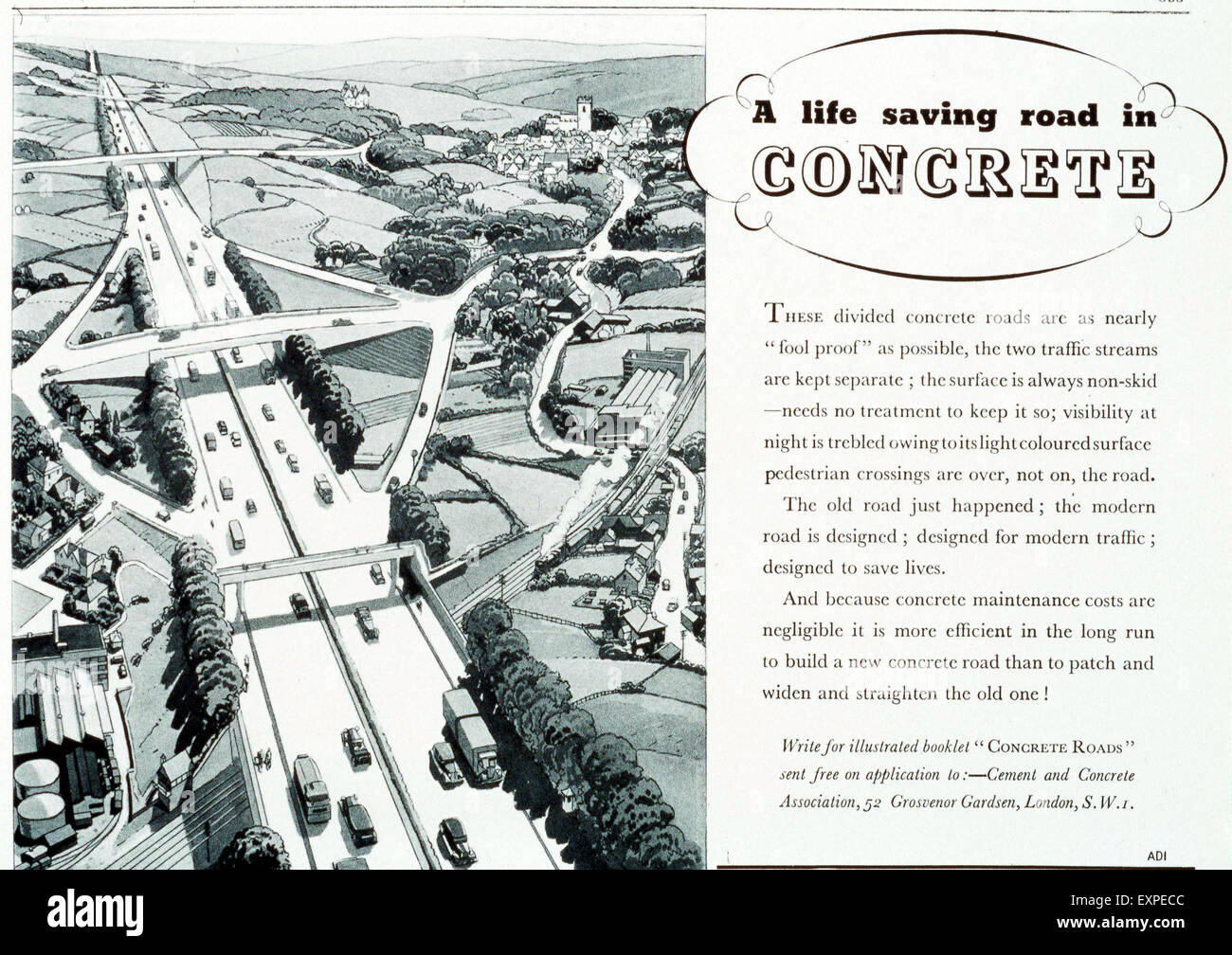 1950s UK Motorway Magazine Advert Stock Photo - Alamy
