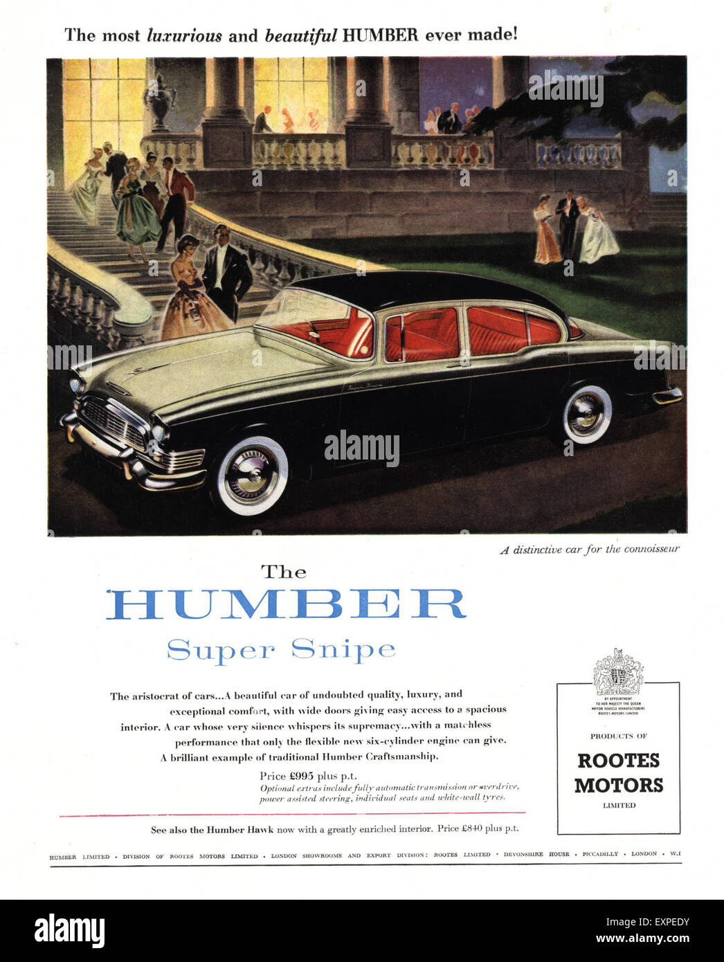 1950s UK Humber Cars Magazine Advert Stock Photo - Alamy