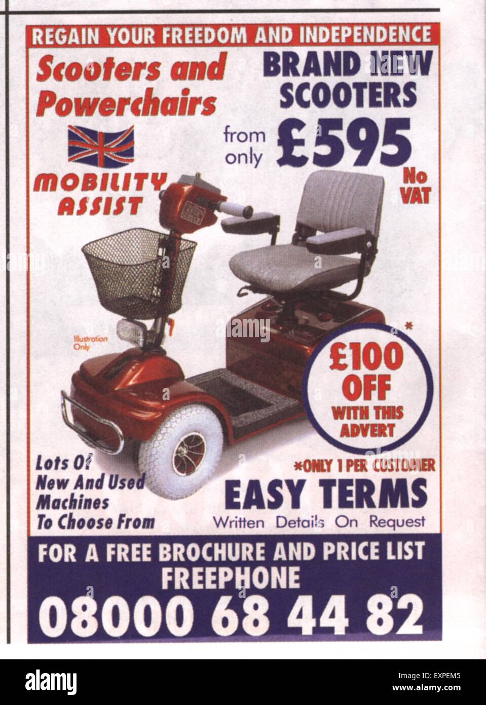 2000s UK Disabled Powerchairs Disabilities Magazine Advert Stock Photo ...
