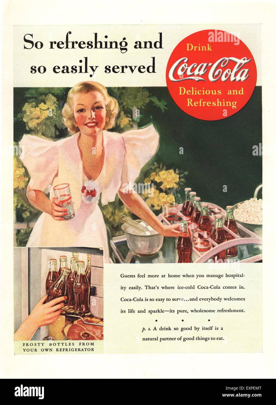 1930s USA Coca-Cola Magazine Advert Stock Photo - Alamy