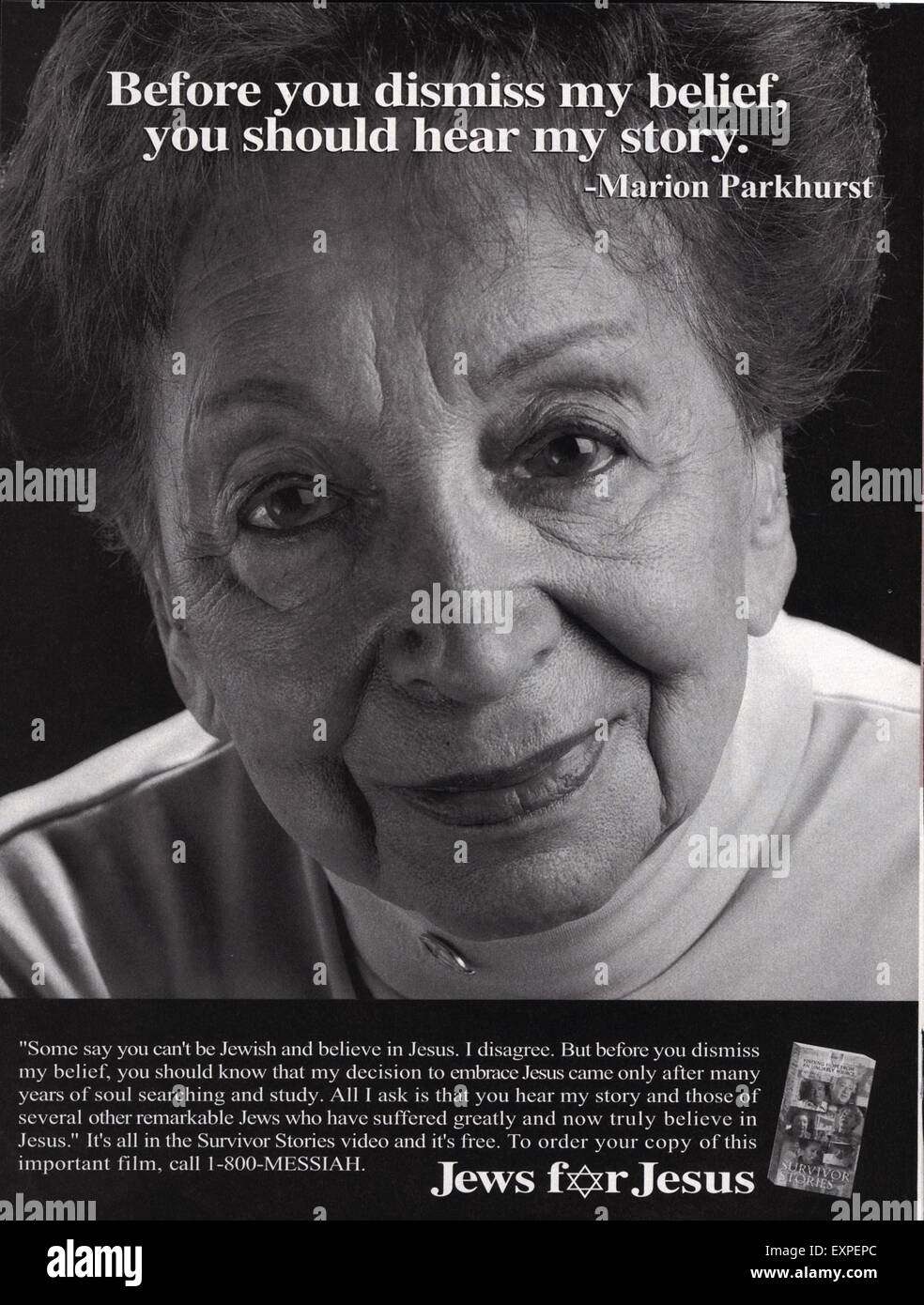 2000s USA Jews For Jesus Magazine Advert Stock Photo - Alamy