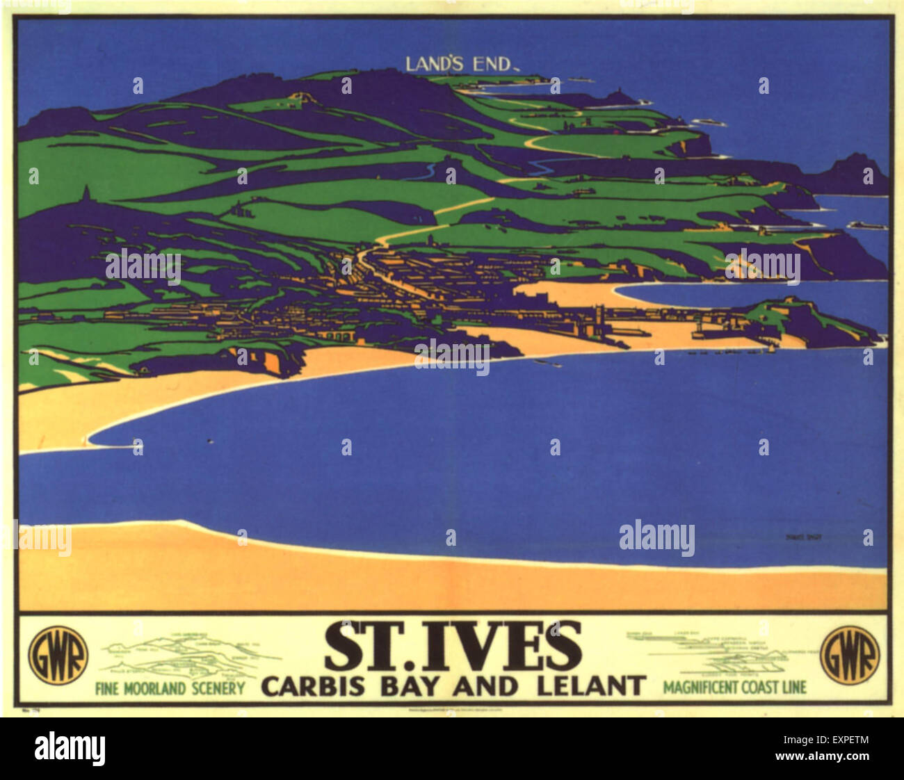 1930s UK Cornwall St Ives Poster Stock Photo - Alamy