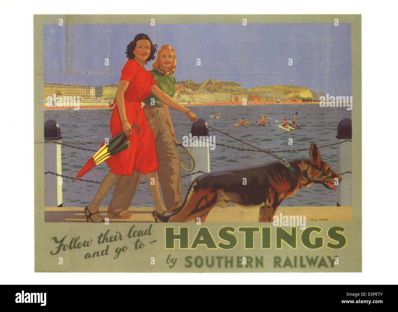 1930s UK Hastings Poster Stock Photo - Alamy