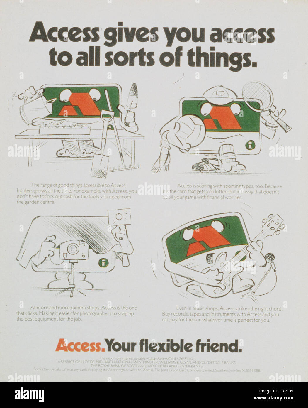 1960s UK Access Credit Cards Magazine Advert Stock Photo - Alamy