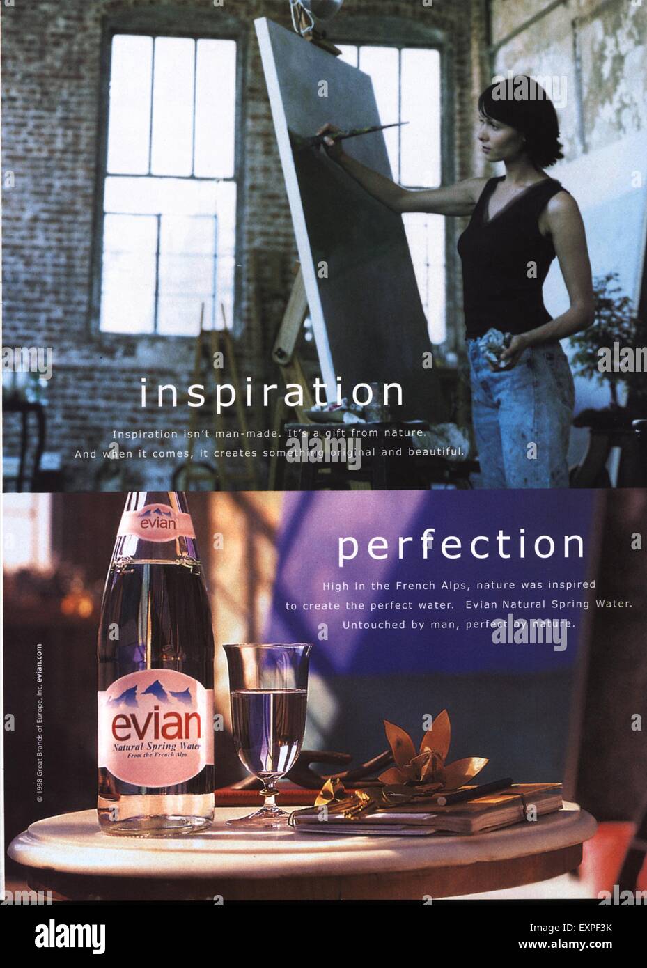 Evian water advert hi-res stock photography and images - Alamy