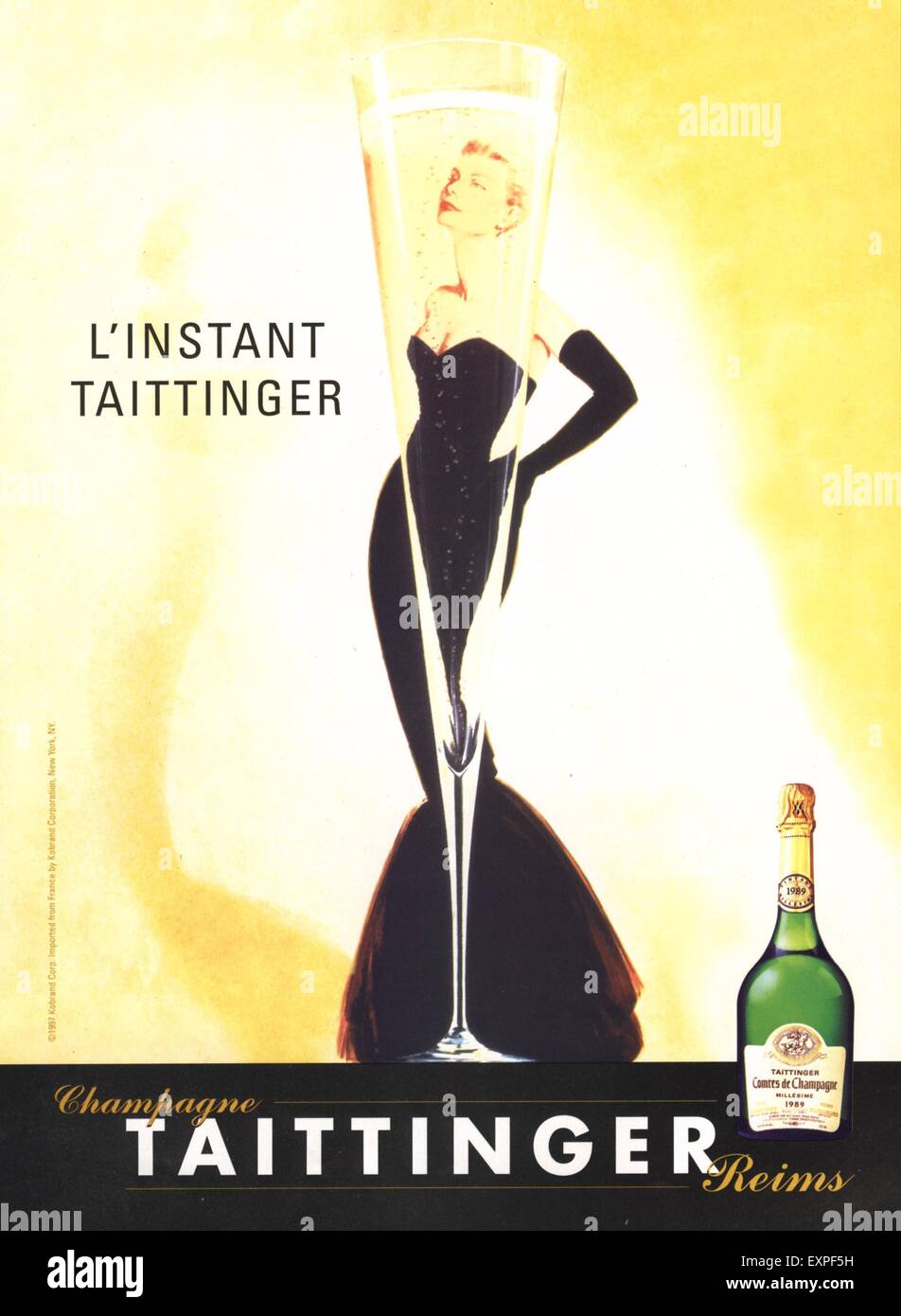2000s UK Taittinger Champagne Magazine Advert Stock Photo - Alamy