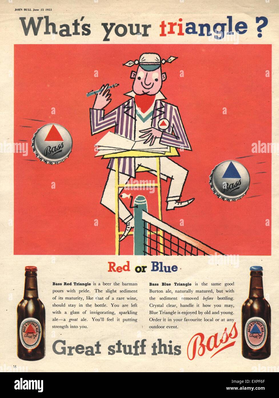 1950s UK Bass Beer Magazine Advert Stock Photo - Alamy