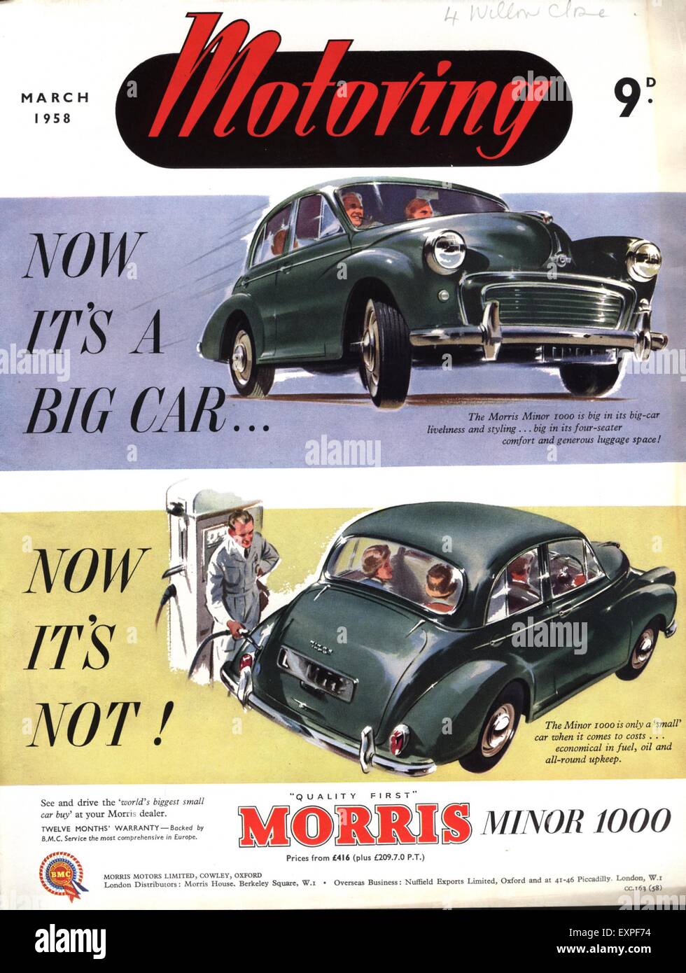 1950s UK Morris Minor Magazine Advert Stock Photo - Alamy