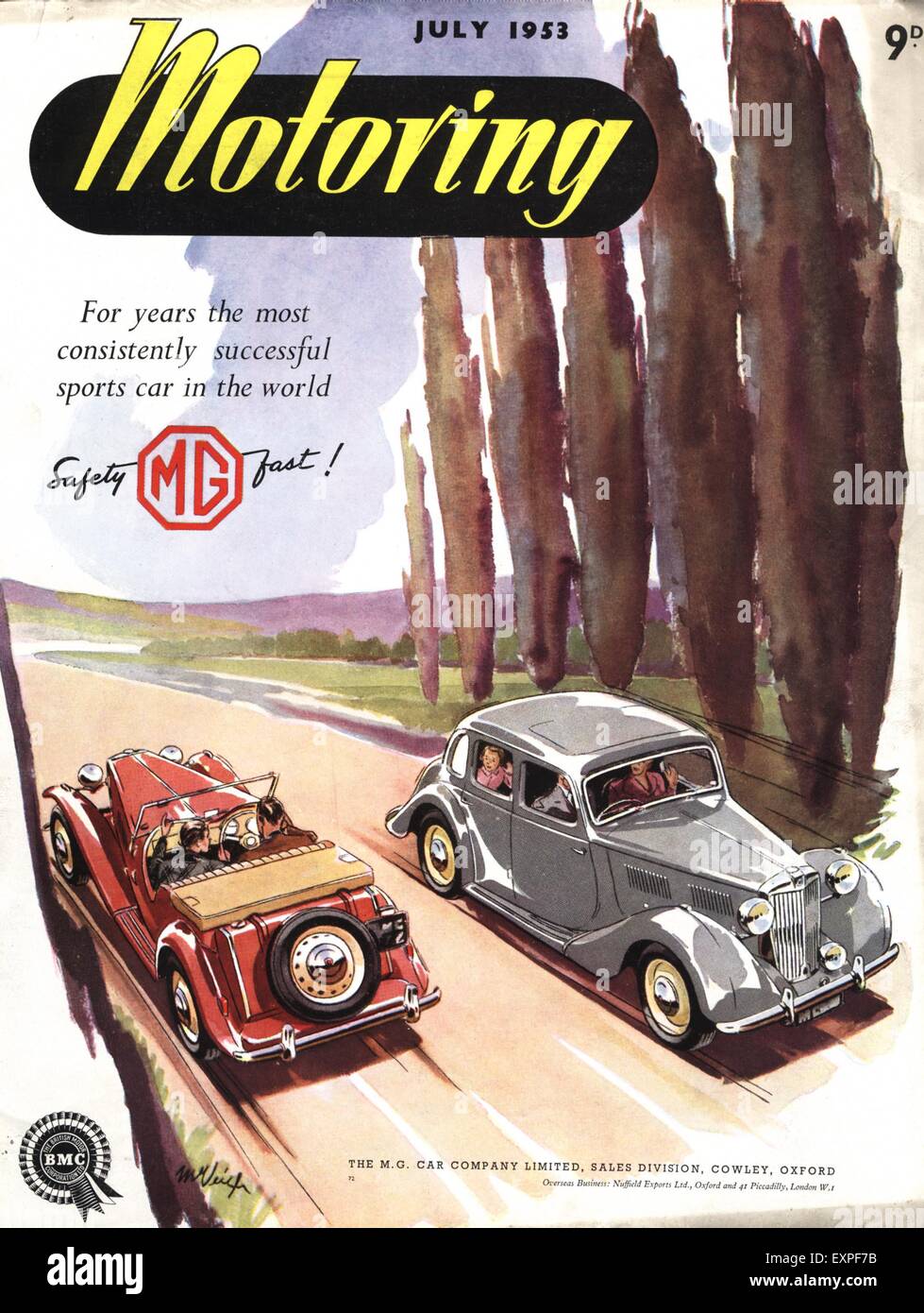 1950s UK MG Magazine Advert Stock Photo - Alamy