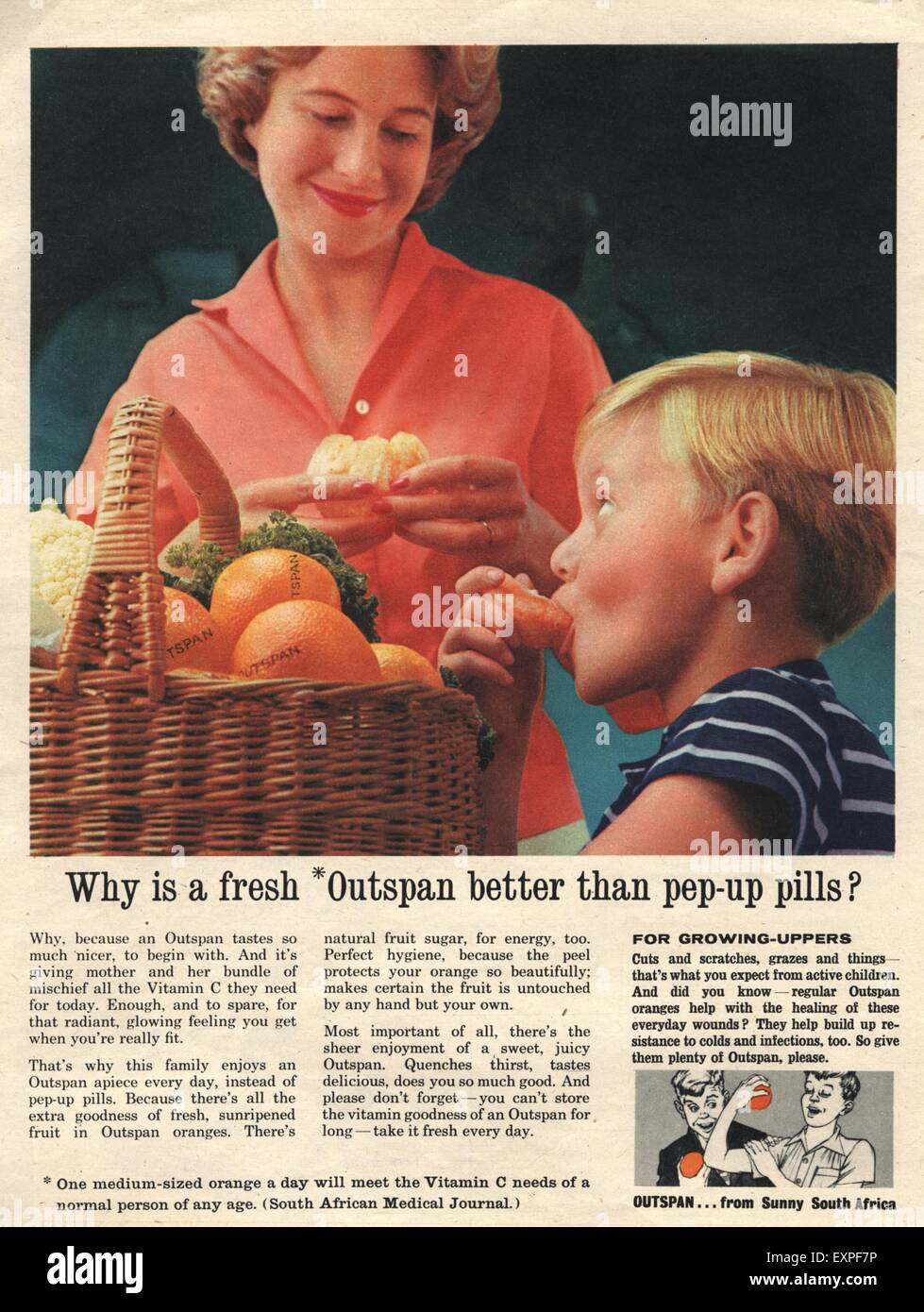 1950s UK Outspan Magazine Advert Stock Photo - Alamy