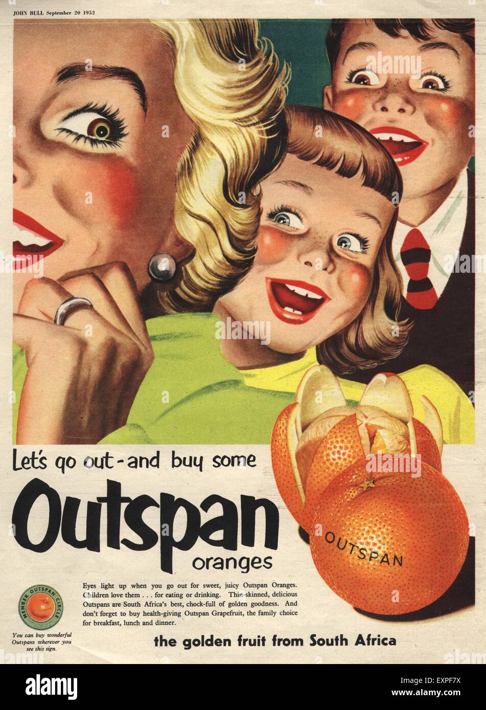 1950s UK Outspan Magazine Advert Stock Photo - Alamy
