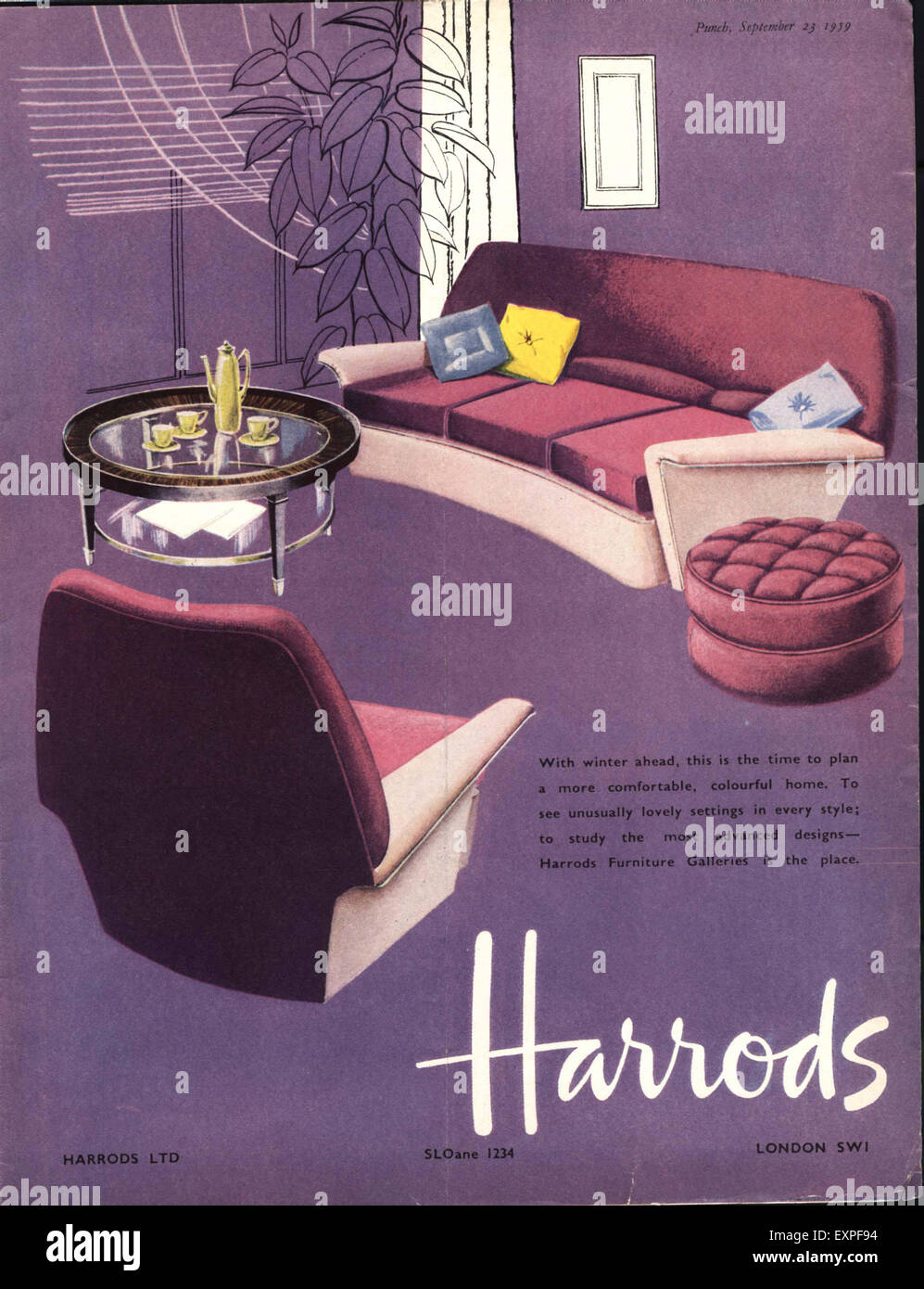 1950s uk harrods magazine advert hi-res stock photography and images ...