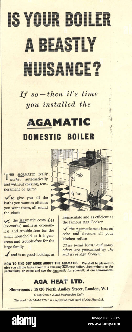 Aga advert 1950s hi-res stock photography and images - Alamy
