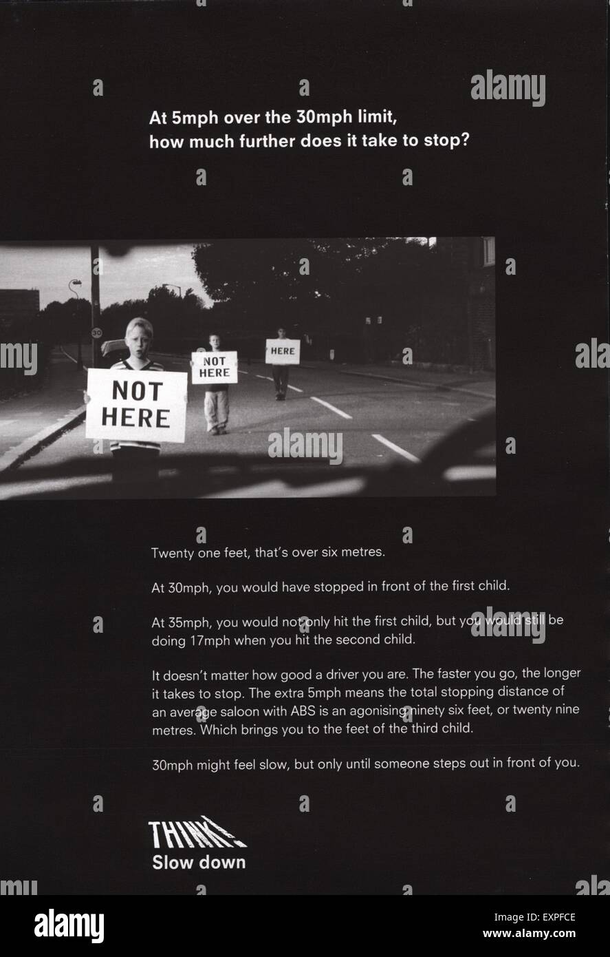 2000s UK Government Campaigns Road Safety Magazine Advert Stock Photo ...