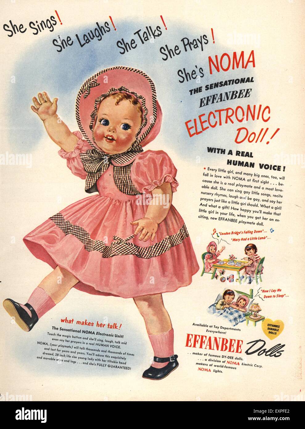 1950s USA Effanbee Dolls Magazine Advert Stock Photo - Alamy