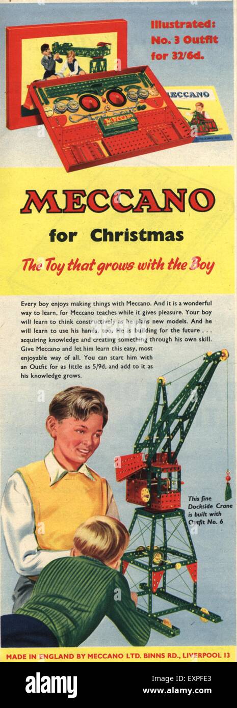 1950s UK Meccano Magazine Advert Stock Photo - Alamy