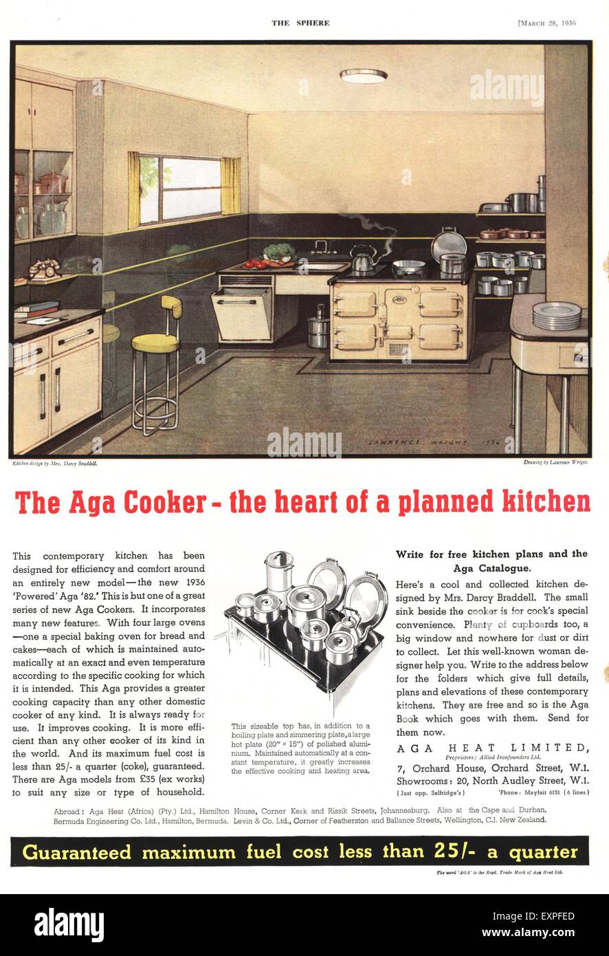 1930s UK Aga Magazine Advert Stock Photo - Alamy